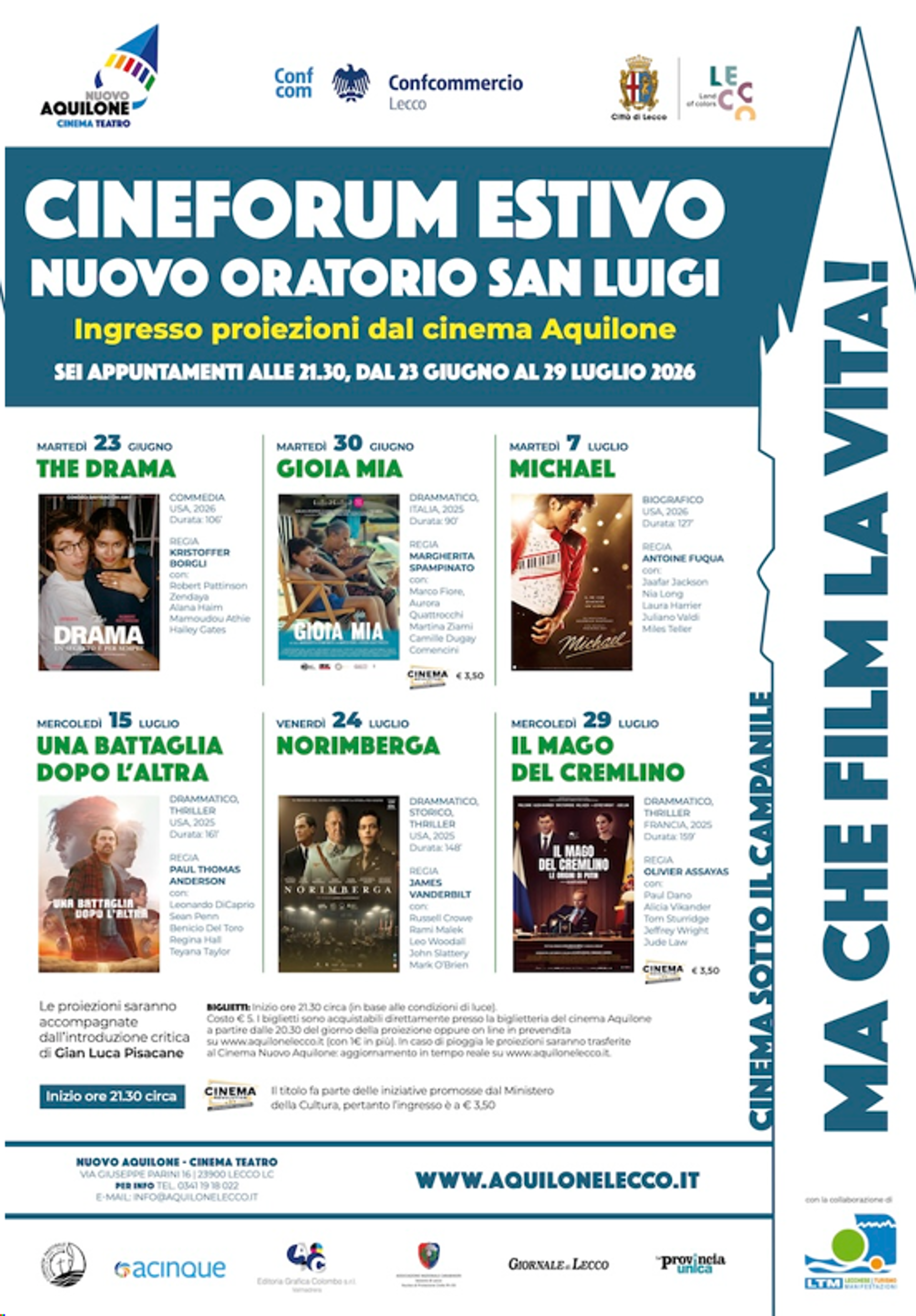 Cinema sotto le stelle nel nuovo oratorio: torna a Lecco “Ma che film ...